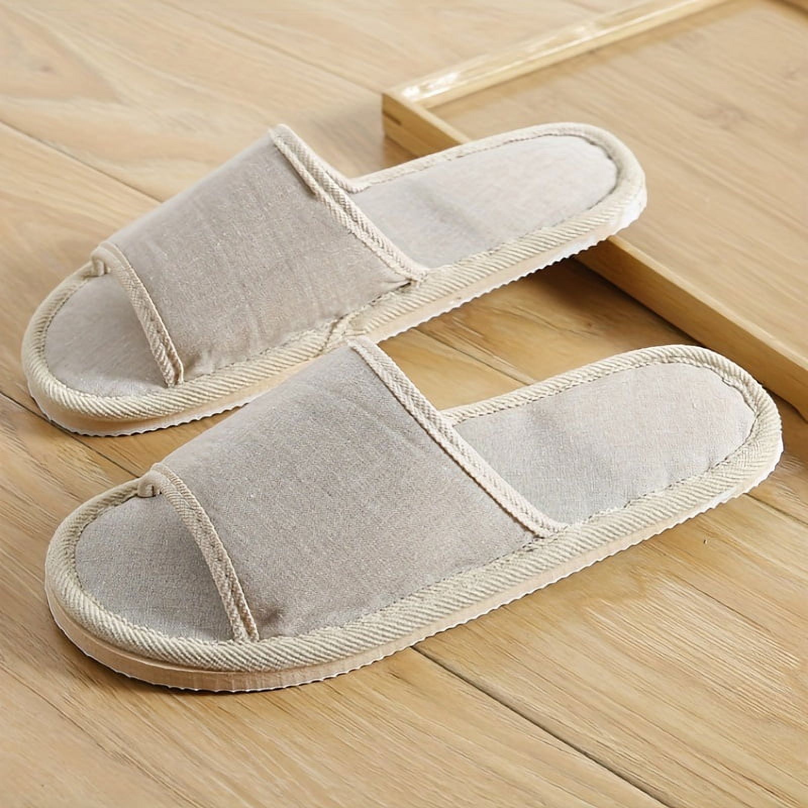 ZGAD Linen Slippers, Solid Color Fabric Upper with EVA Sole ...