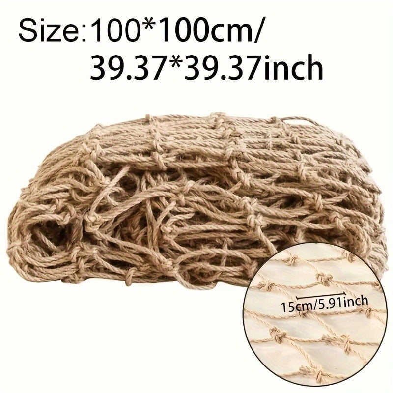 ZGAD Rustic Jute Hemp Rope Net, Irregular Shape, Outdoor Garden ...
