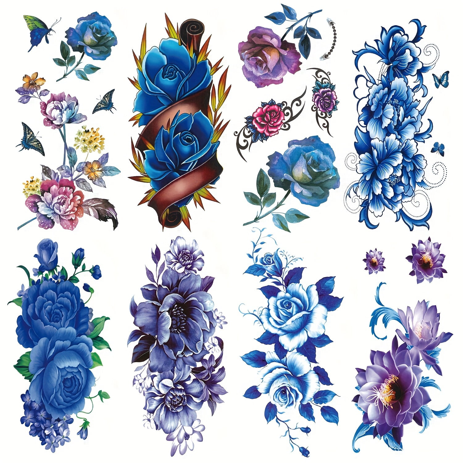 ZGAD [Waterproof Tattoo Stickers] 8pcs Waterproof Temporary Tattoo ...