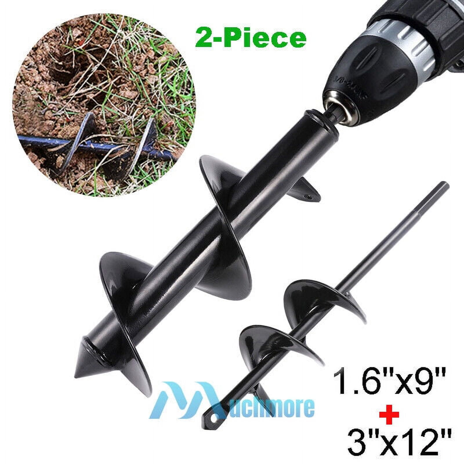 ZGBY 2X Garden Planter Twist Spiral Hole Drill Bits 9.8"+8.67" Yard ...