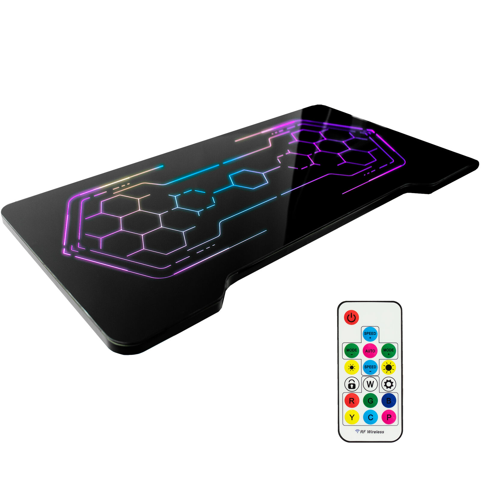 ZGBY Black 48" X 24" Solid Table Top With Rgb Lighting For Gaming Desks ...