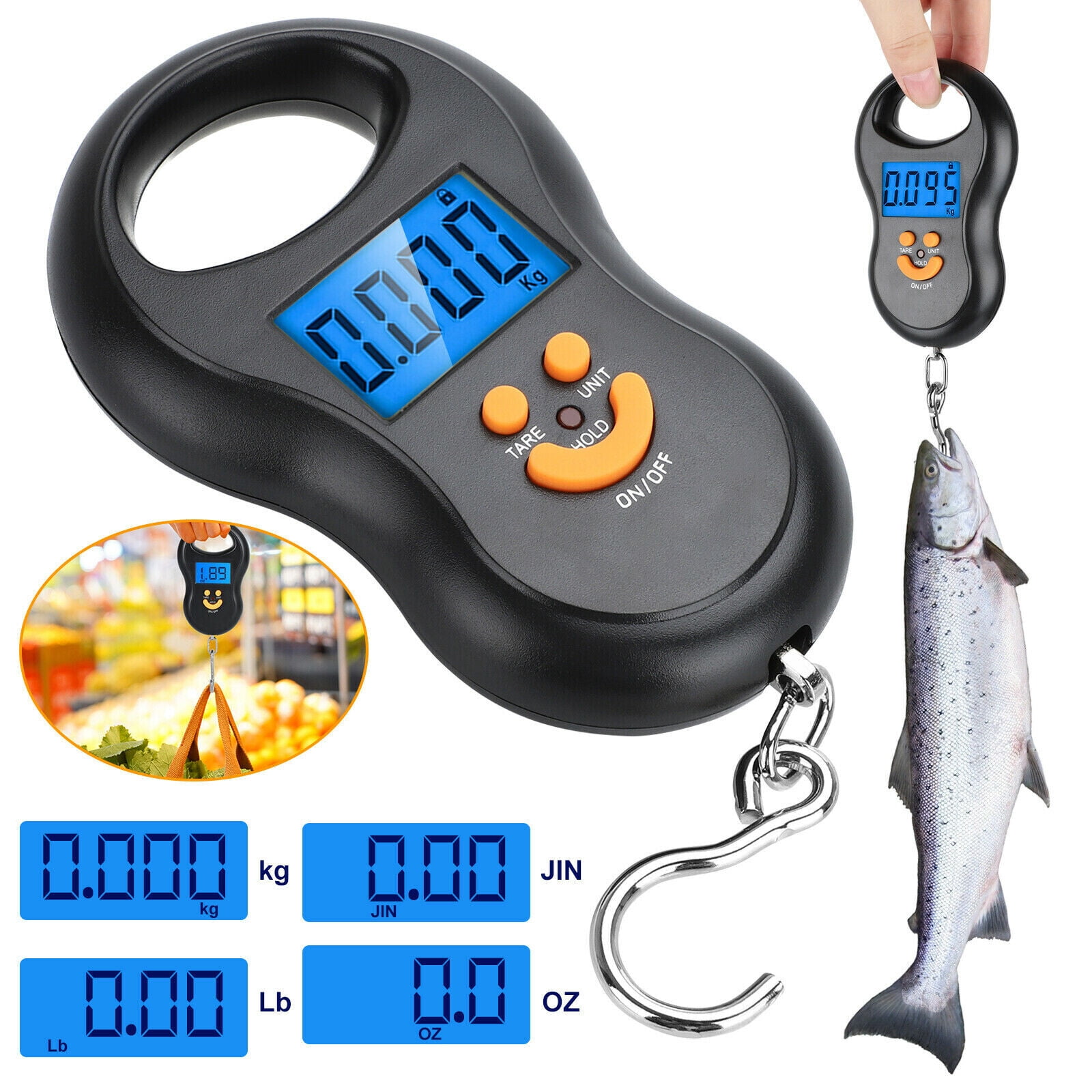 ZGBY Digital Fish Scale Postal Hanging Hook Luggage Weight LCD Mini ...