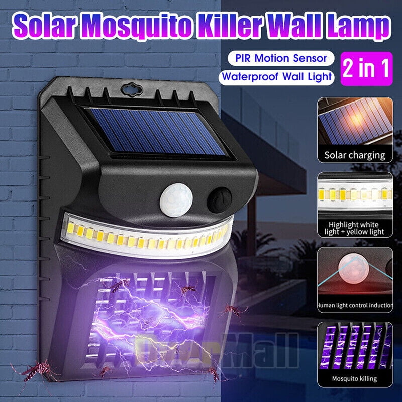 ZGBY Solar Powered Outdoor Mosquito Fly Bug Insect Zapper Killer Trap ...