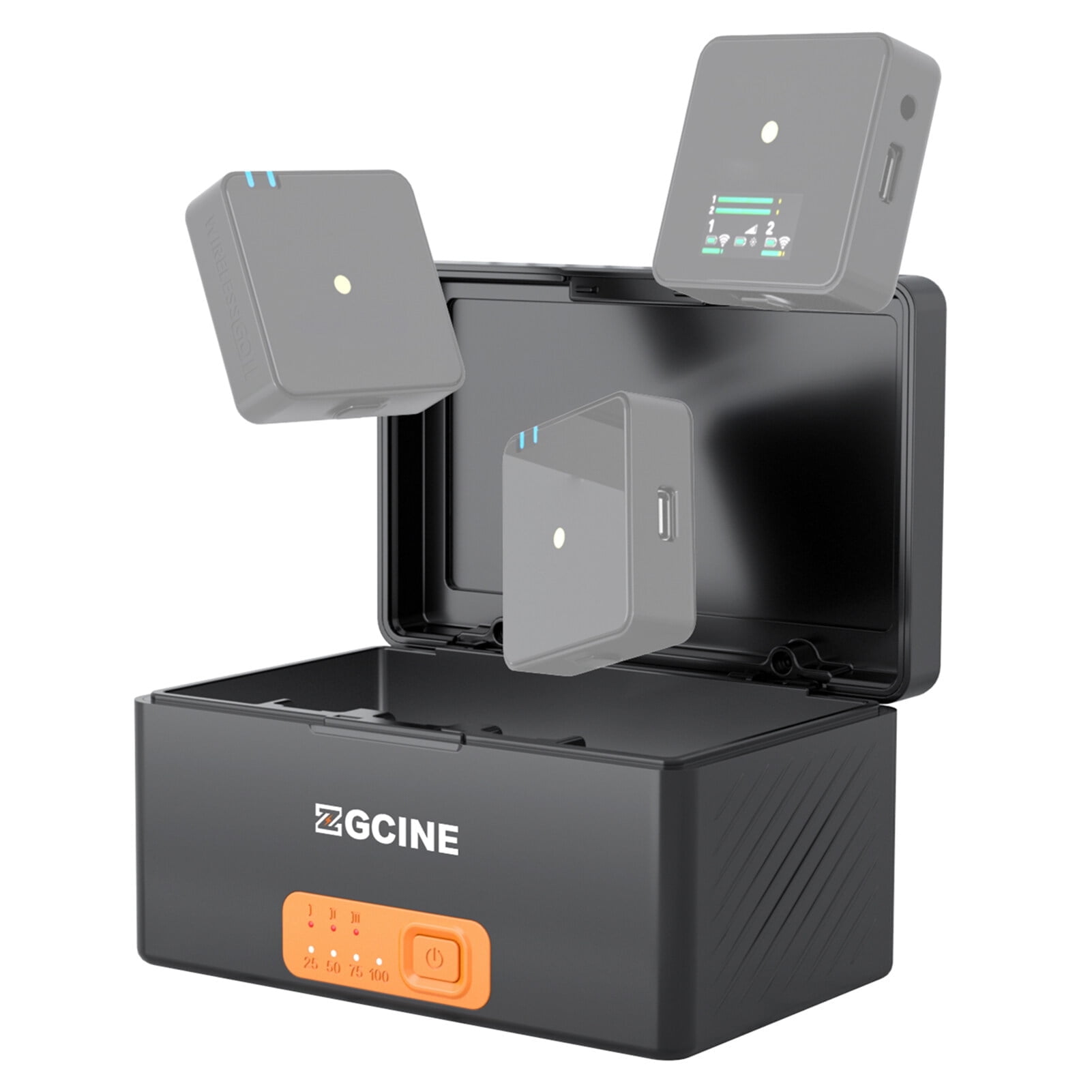 ZGCINE PS-R30pro Wireless Microphone Charging Case 3-slot Charging Box ...