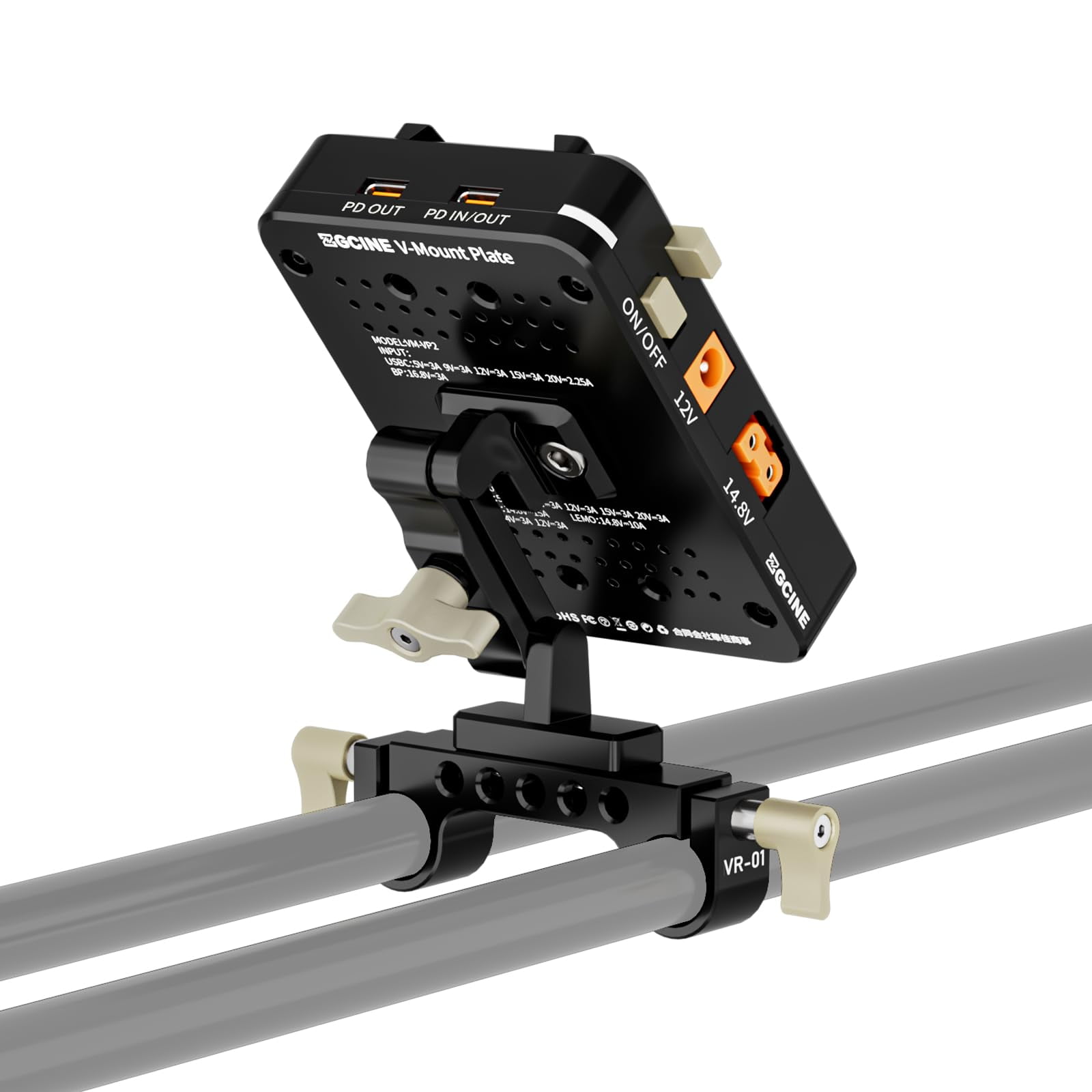 ZGCINE VM-VP2 kit3 V-Mount Battery Plate,Power Supply Splitter Support ...