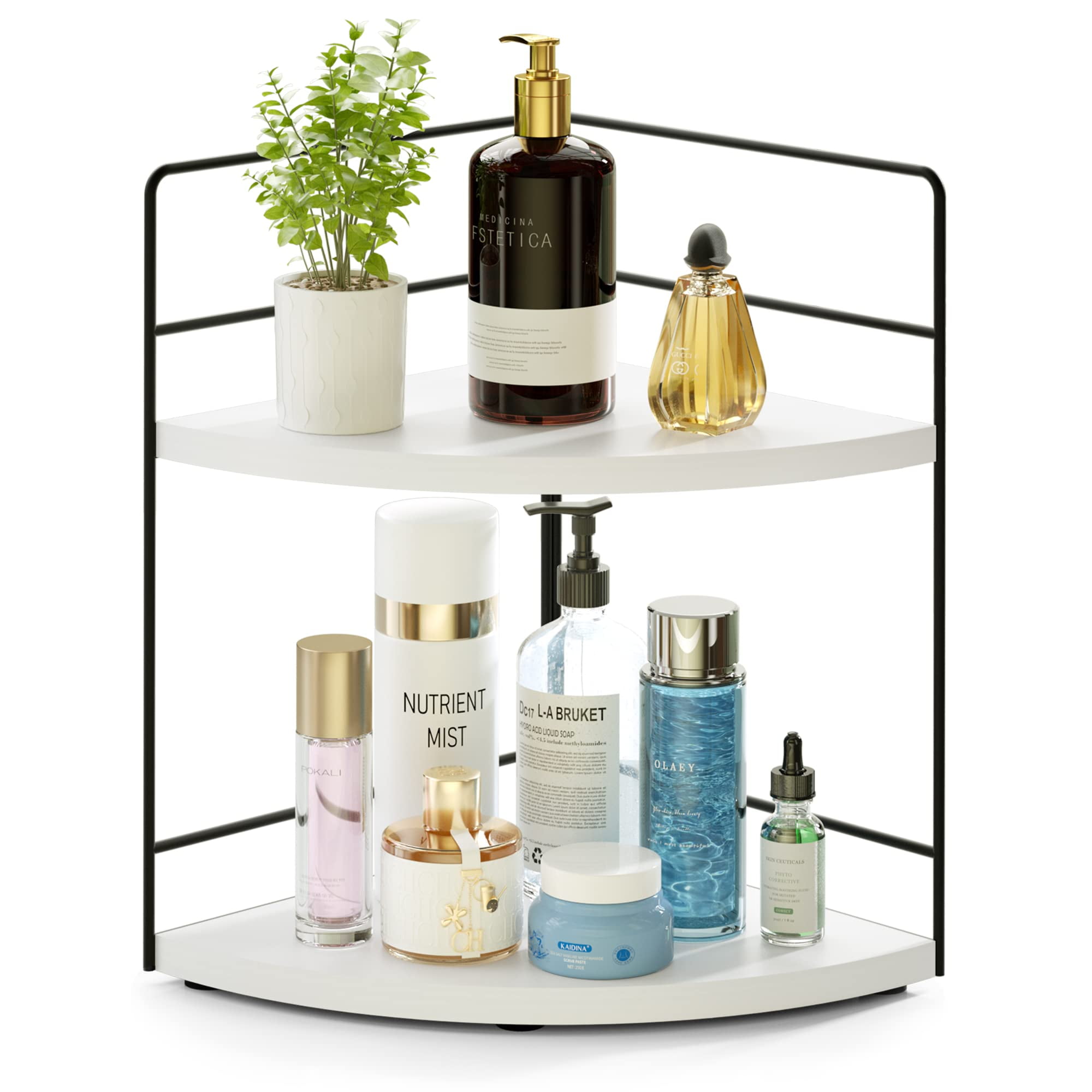 ZGO 2-Tier Bathroom Counter Organizer, Corner Skincare Organizers ...