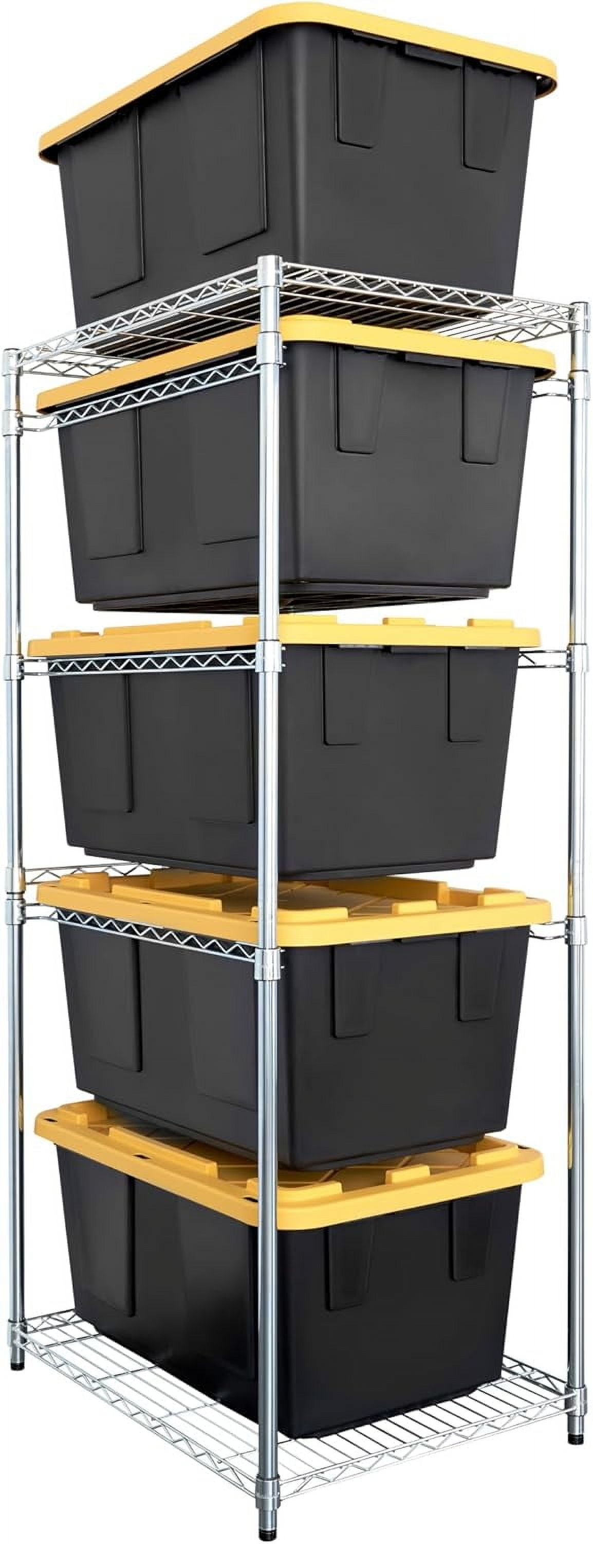 ZGOODWJ 5-Tier Steel Tote Rack - Maximize Space, Declutter ...