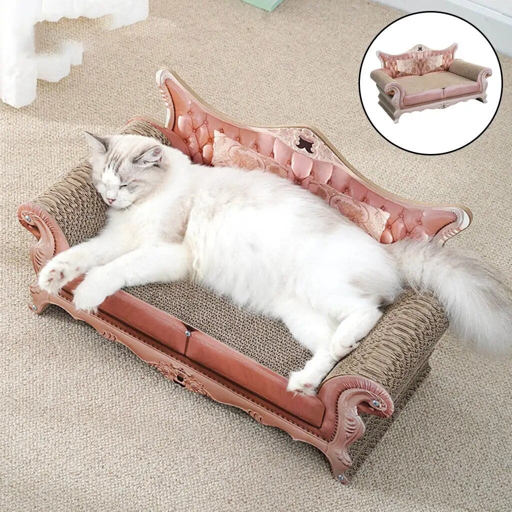 ZGOODWJ Cat Scratcher Couch Cat Scratch Cardboard Lounge Bed with Pad ...