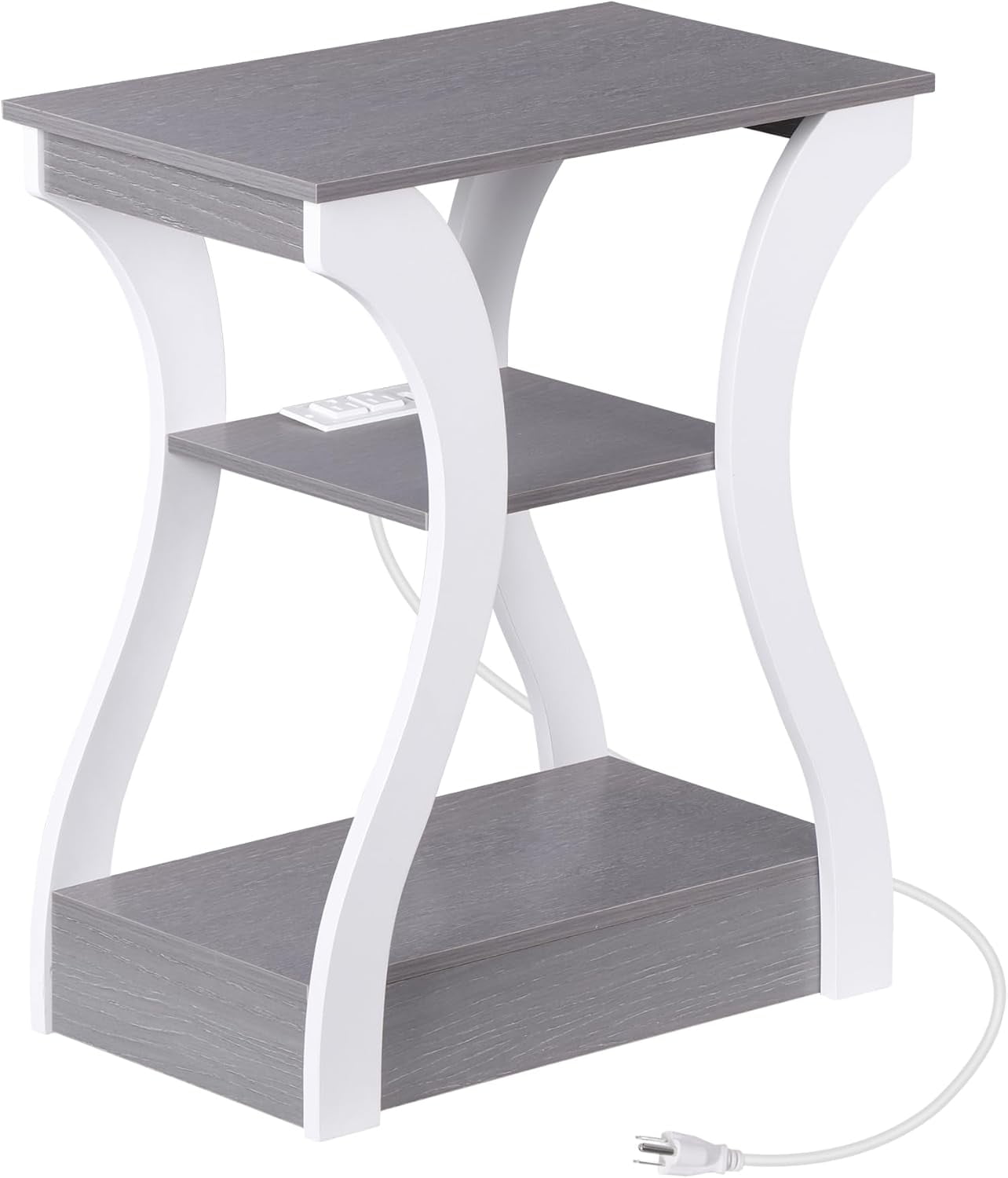 ZGOODWJ End Table with Charging Station, Side Table with USB Ports and ...