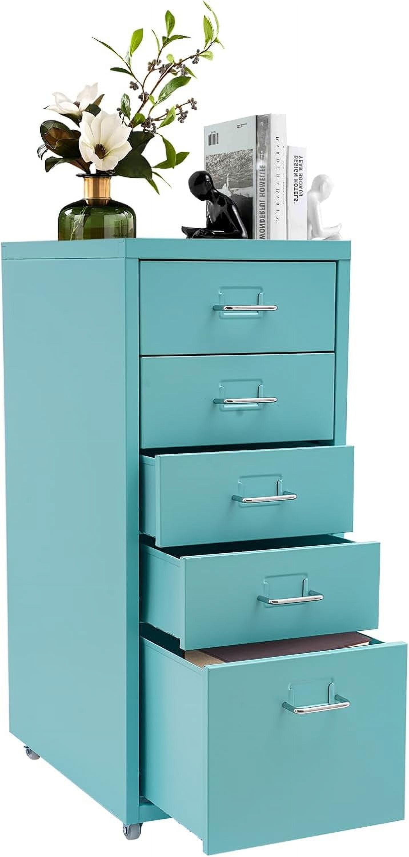 ZGOODWJ Metal File Storage Cabinet, 5 Drawer Under Desk Filing Cabinets ...