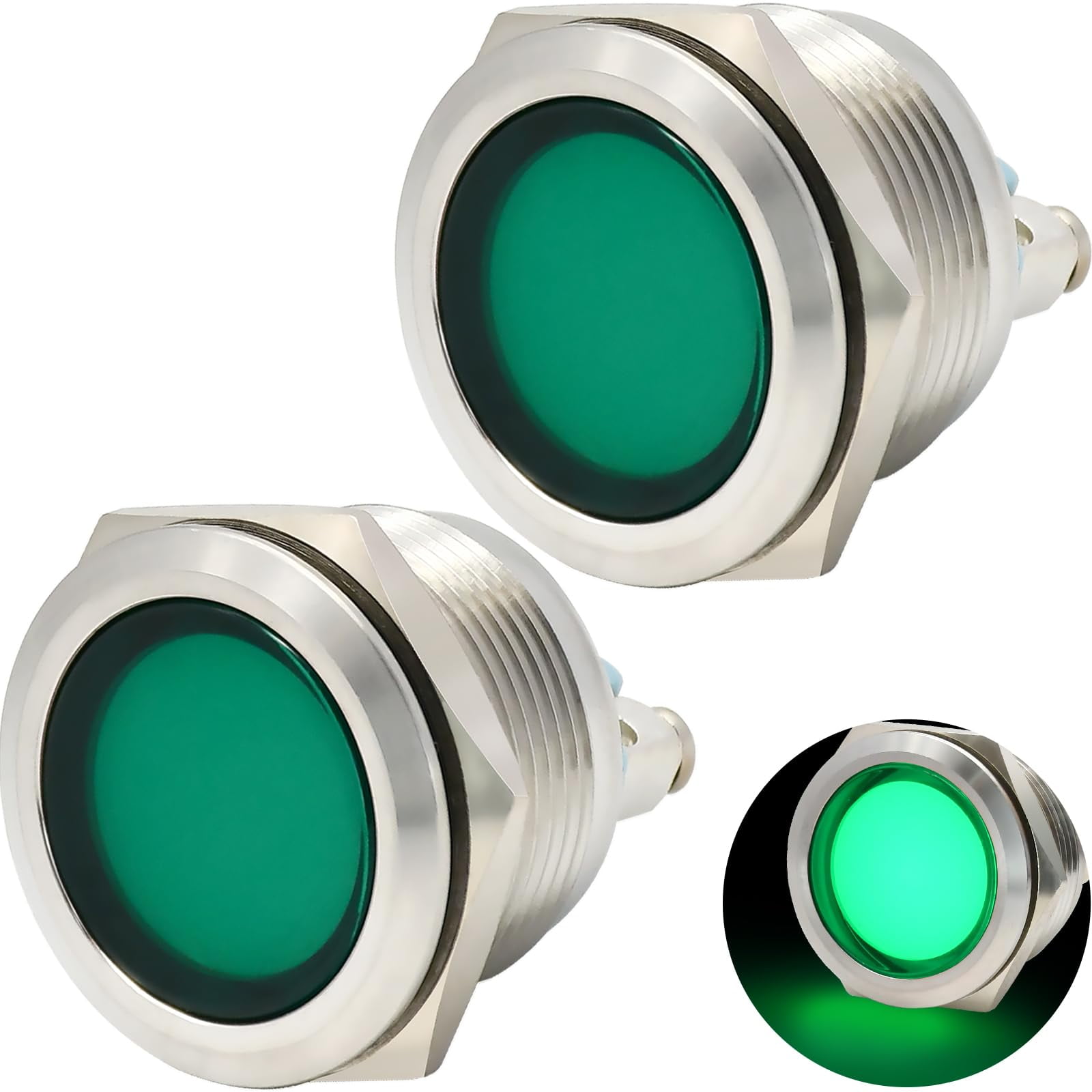 ZGSZJHF Indicator Light AJH3 22mm Green Signal Lamp 12V/24V DC/AC ...