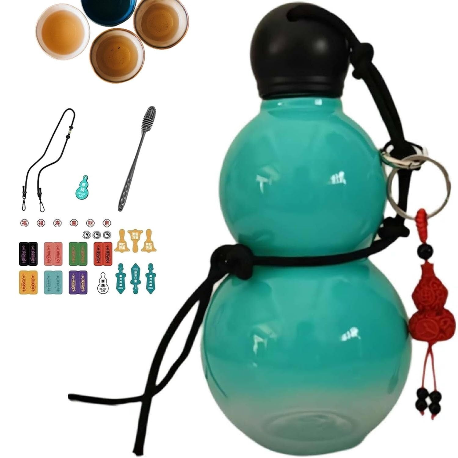 ZH 900ml Gourd Water Bottle, 2024 Chinese Retro-Inspired Unique Gourd ...