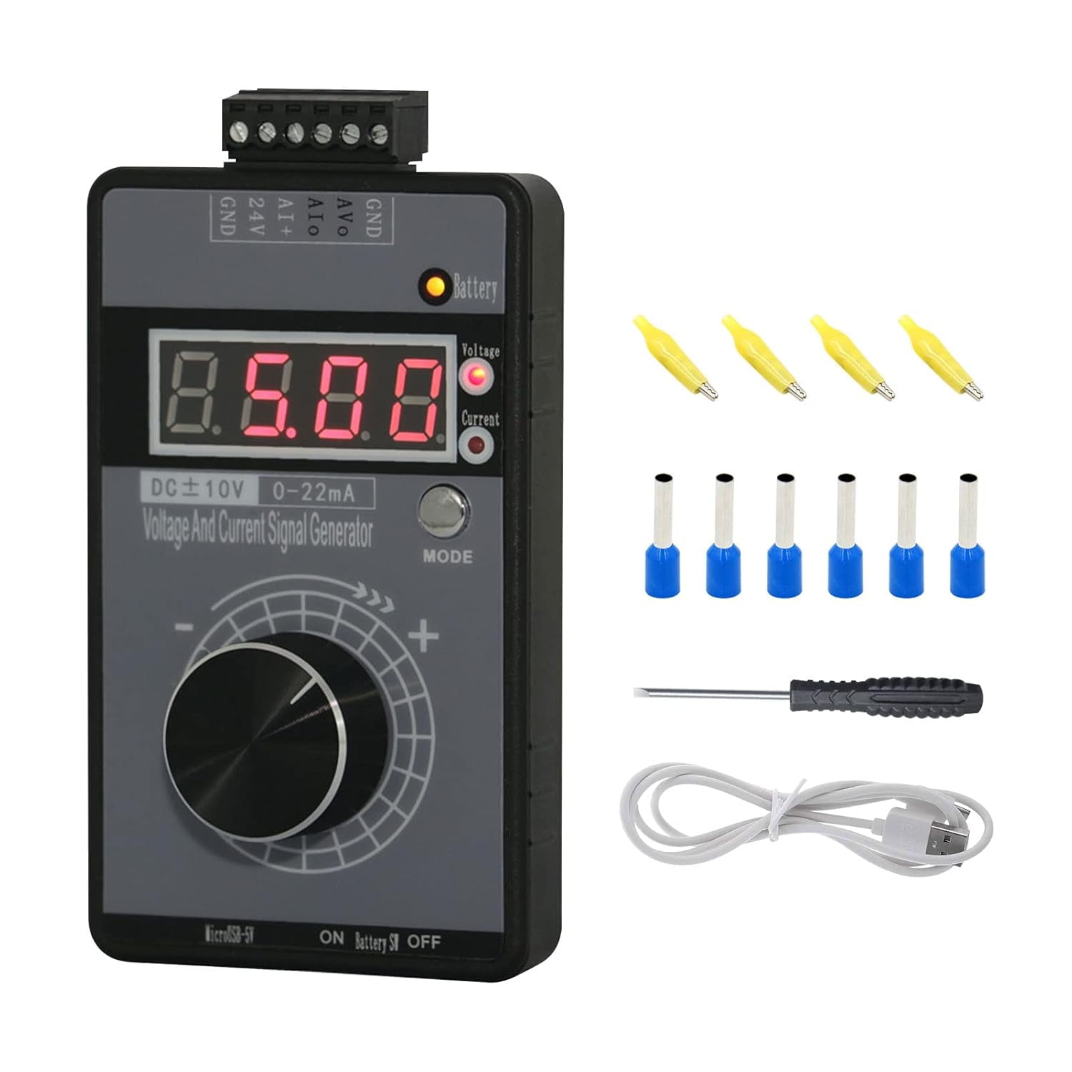 ZHAAGRJ 0-22mA/4-20mA DC 0-10V Signal Generator Current Voltage Analog Simulator Mini Adjuatable ...