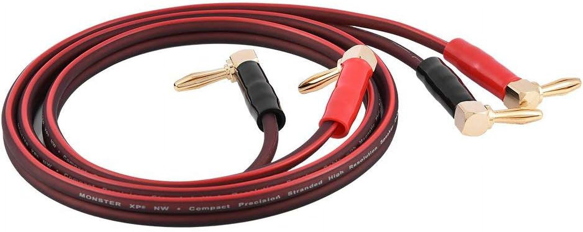 ZHAAGRJ 1.8M Hi-Fi Pure Copper Speaker Cable Right Angle L Type Gold ...