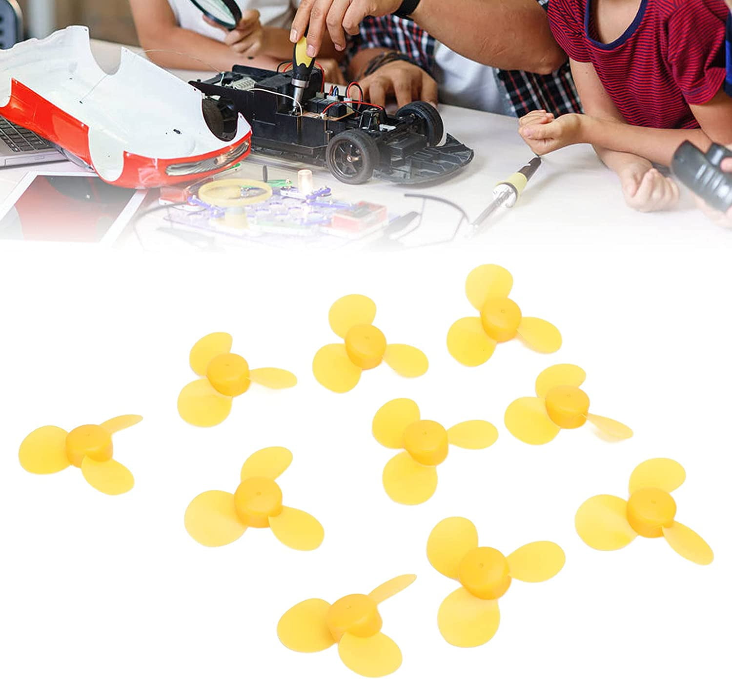 ZHAAGRJ 10Pcs Toy Propeller ABS Plastic 3 Blades Fan DIY Model ...