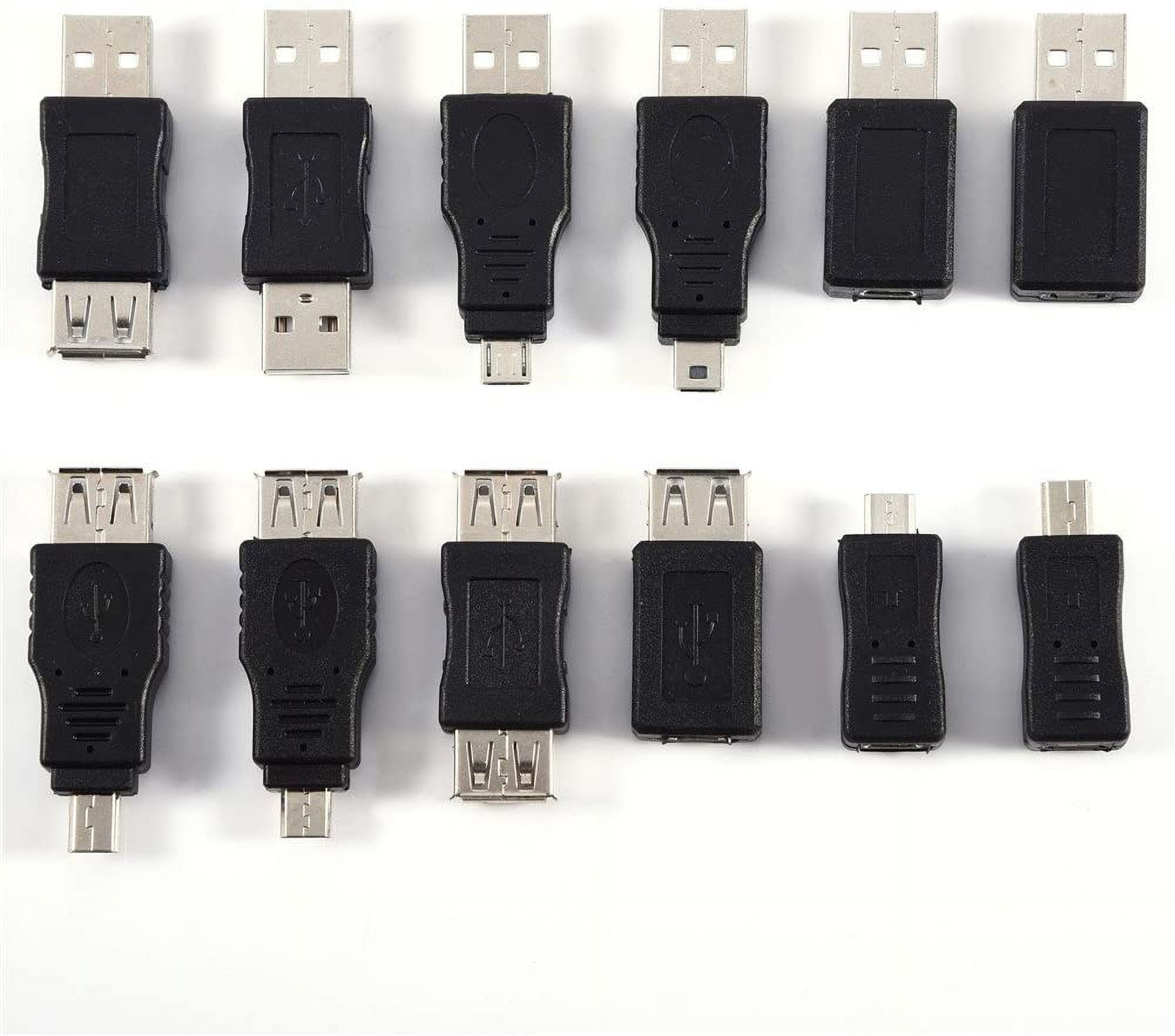 ZHAAGRJ 12Pcs USB Adapter Kit,Multiple USB2.0 Adapter Converter,High ...