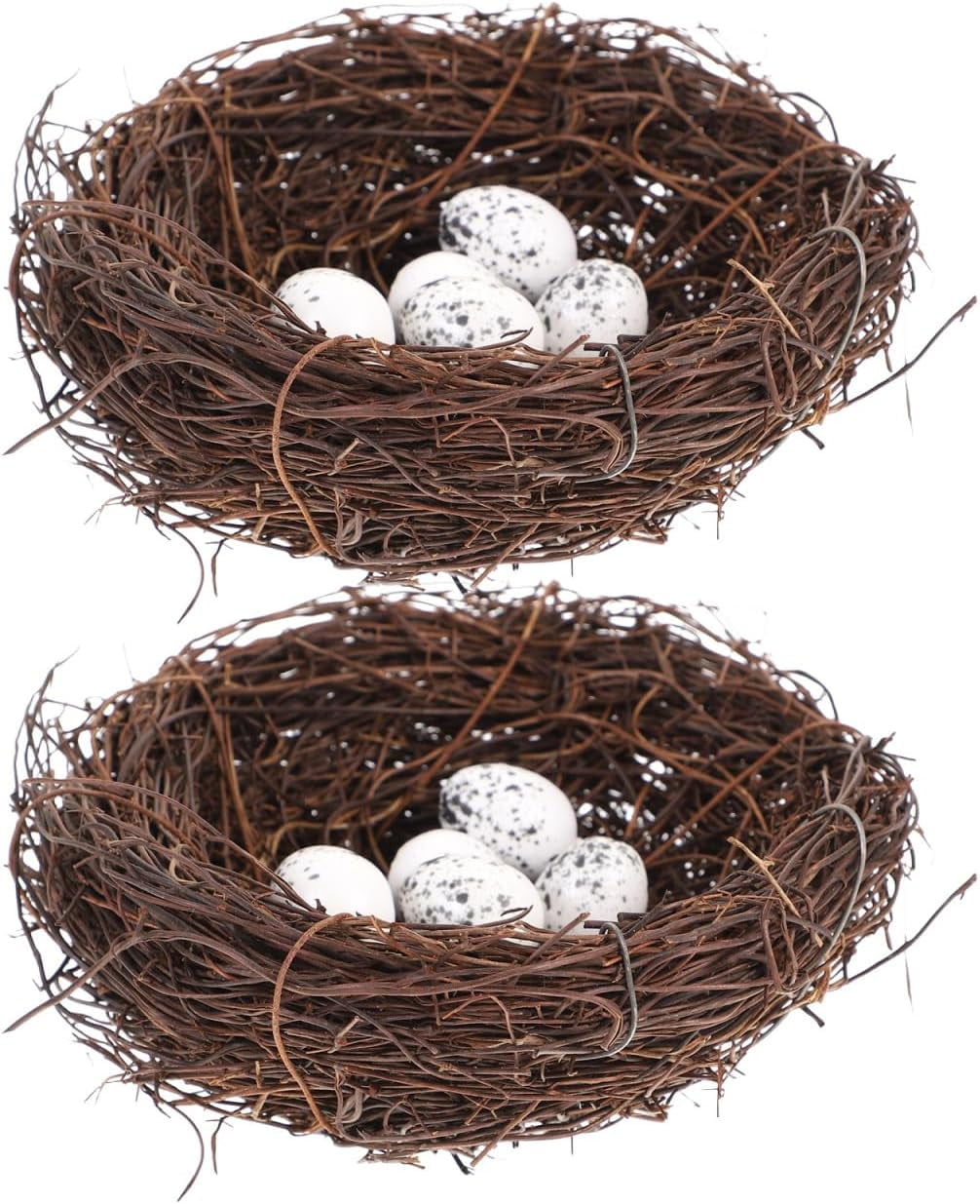 ZHAAGRJ 12pcs Artificial Bird Nest Rattan with Fake Bird Eggs Easter ...