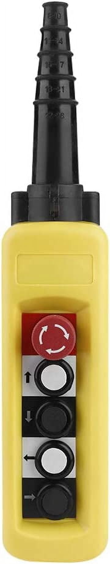 ZHAAGRJ 4 Directions Hoist Push Button Switch, 4 Buttons Crane Lifting Pendant Controller with ...