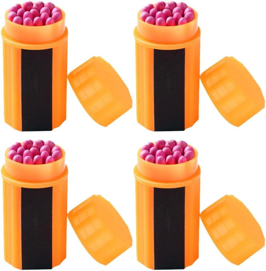 ZHAAGRJ 4 Sets Waterproof Matches Emergency Fire Starter Striker ...