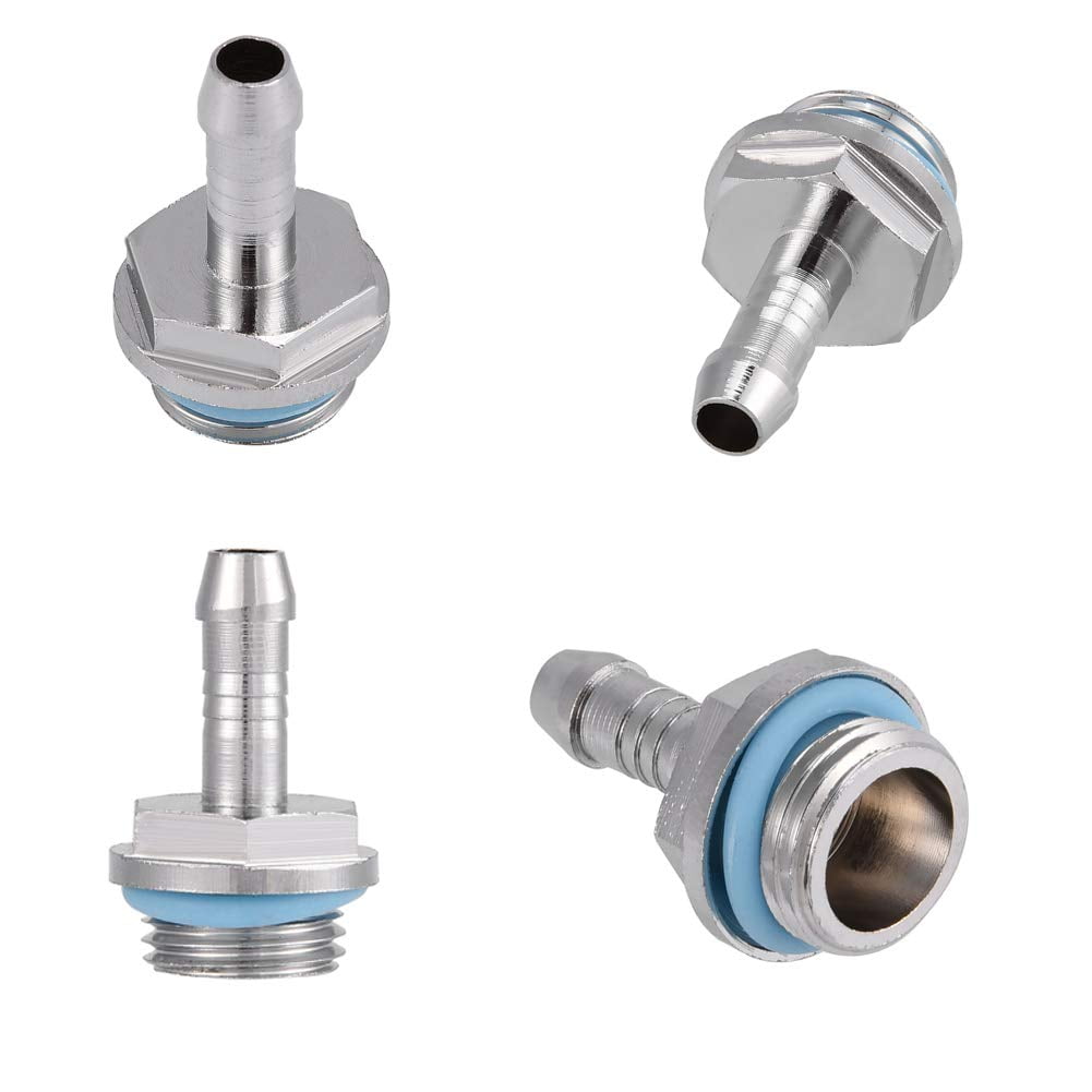 ZHAAGRJ 6 PCS G1/4 Thread PC Water Cooling Barb Fitting Connector, Two ...