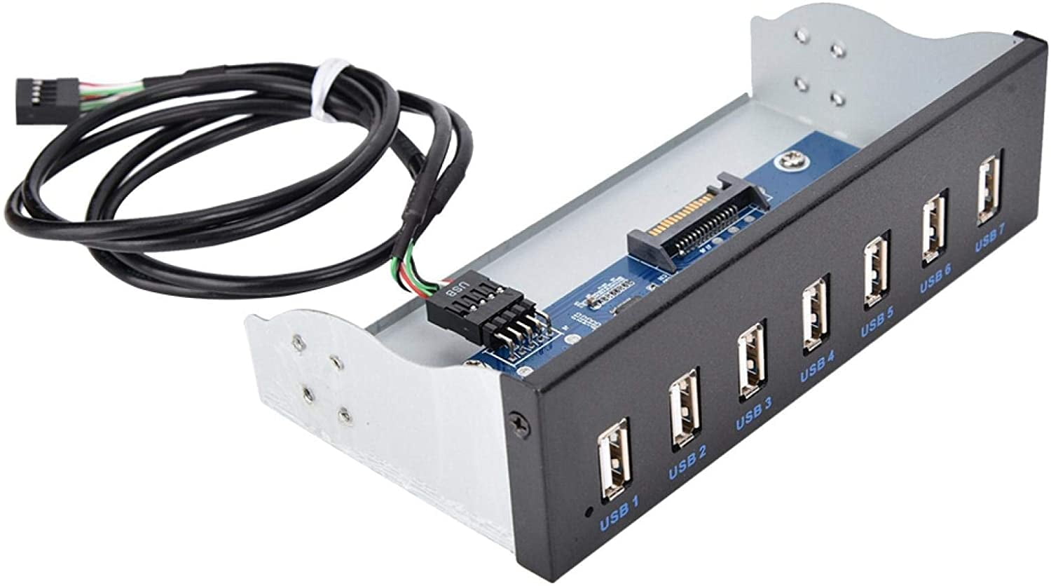 ZHAAGRJ 7 Port USB Hub Drive Bay,USB Hub Box Panel for 5.25in Computer ...