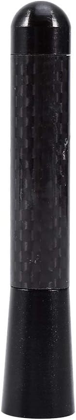 ZHAAGRJ 80mm/120mm Black Carbon Fiber Screw Aluminum Car Short Radio Antenna Set Universal ...