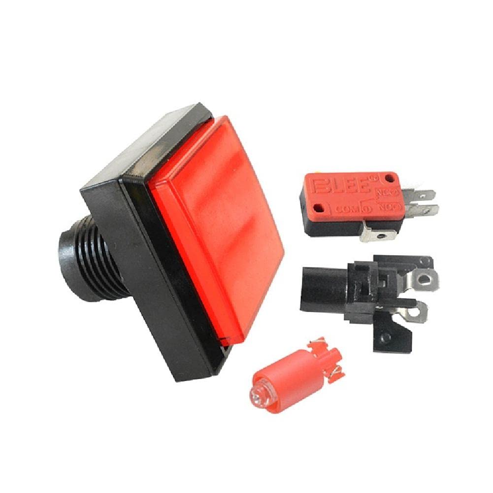 ZHAAGRJ Big Red Arcade Control Panels Square Push Buttons Illuminated ...