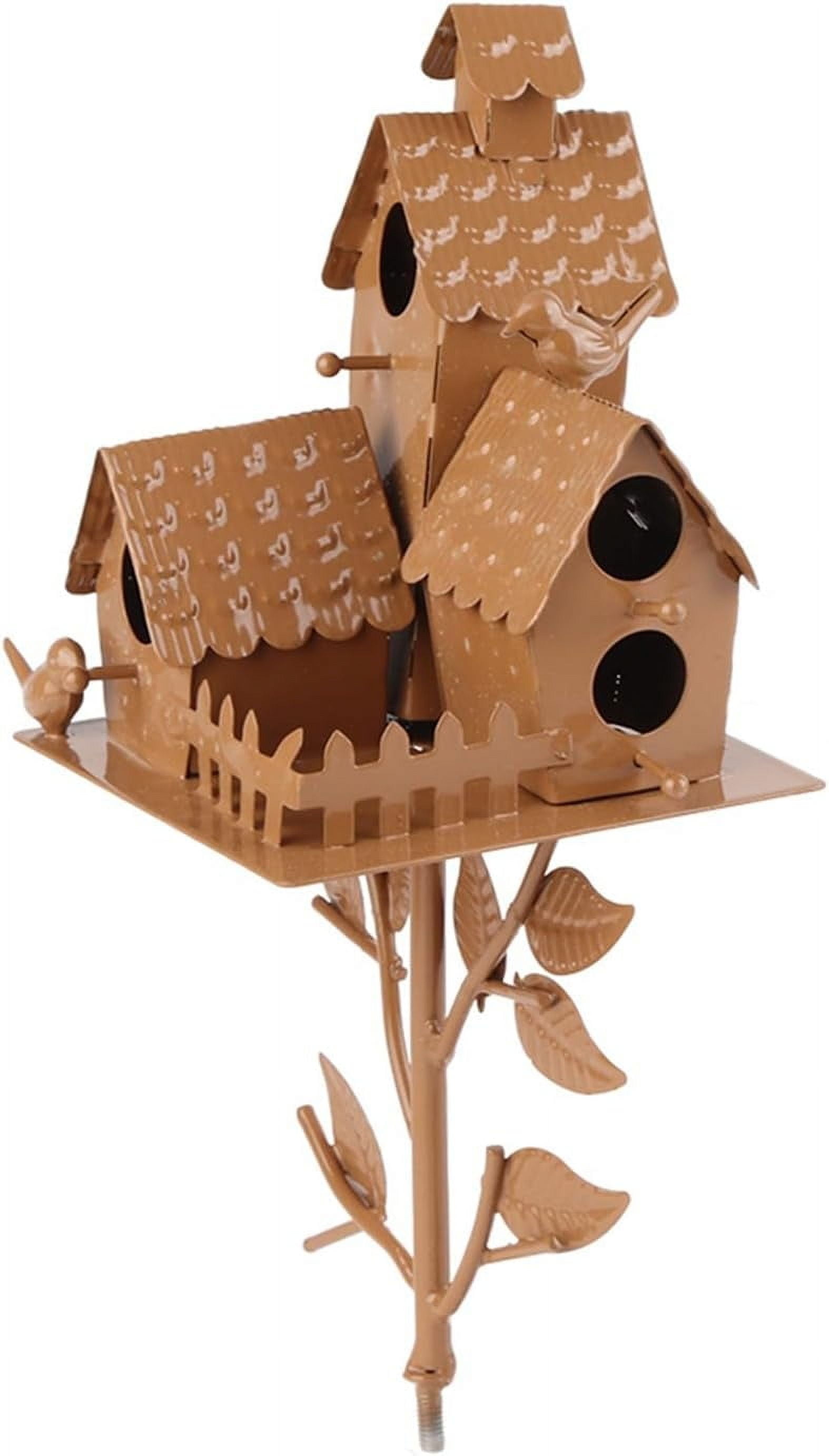 ZHAAGRJ Bird House Stakes for Outside with Pole, Distressed Metal ...