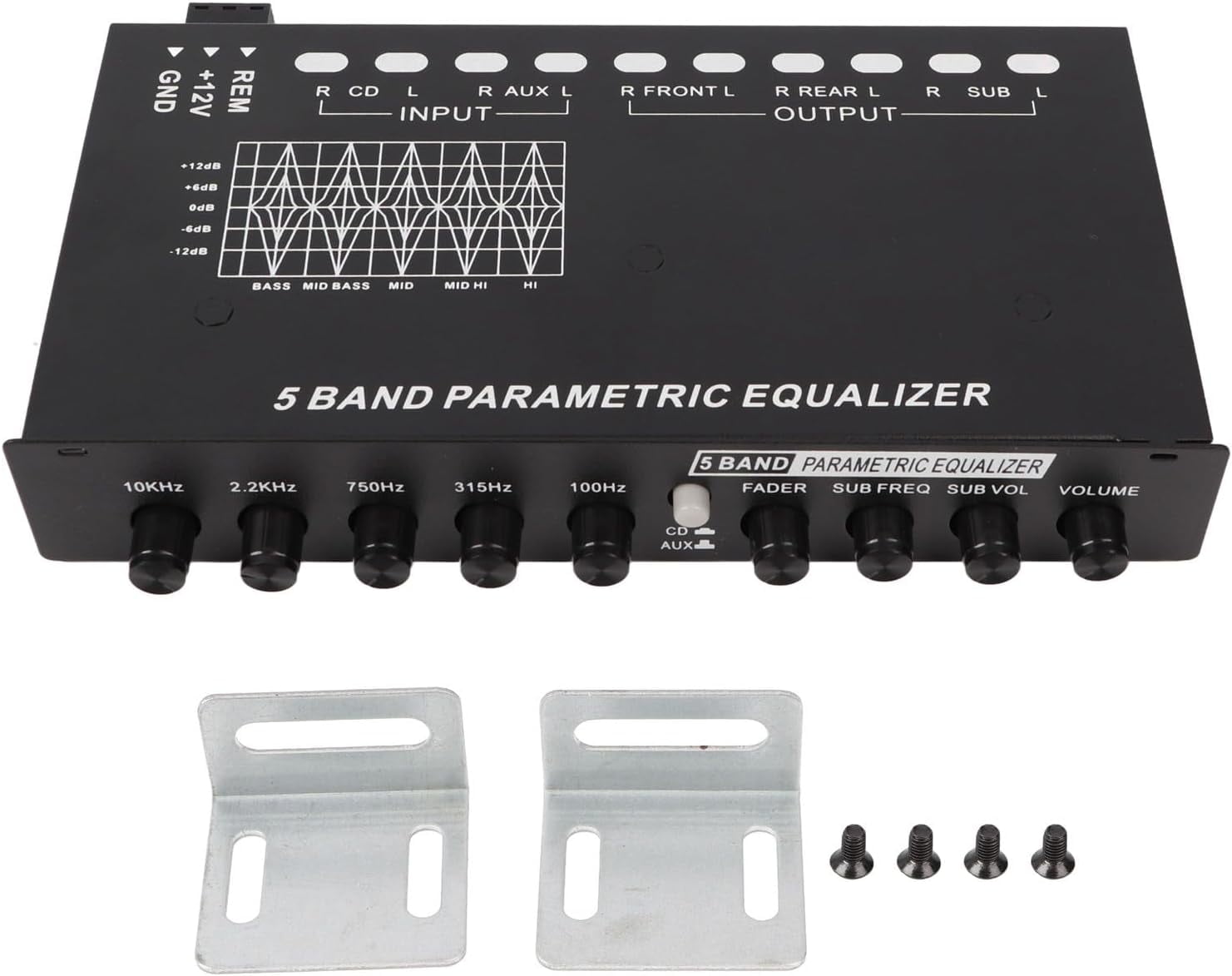 ZHAAGRJ Car Audio Equalizer Automotive Accessories Black Adjustable 5 ...