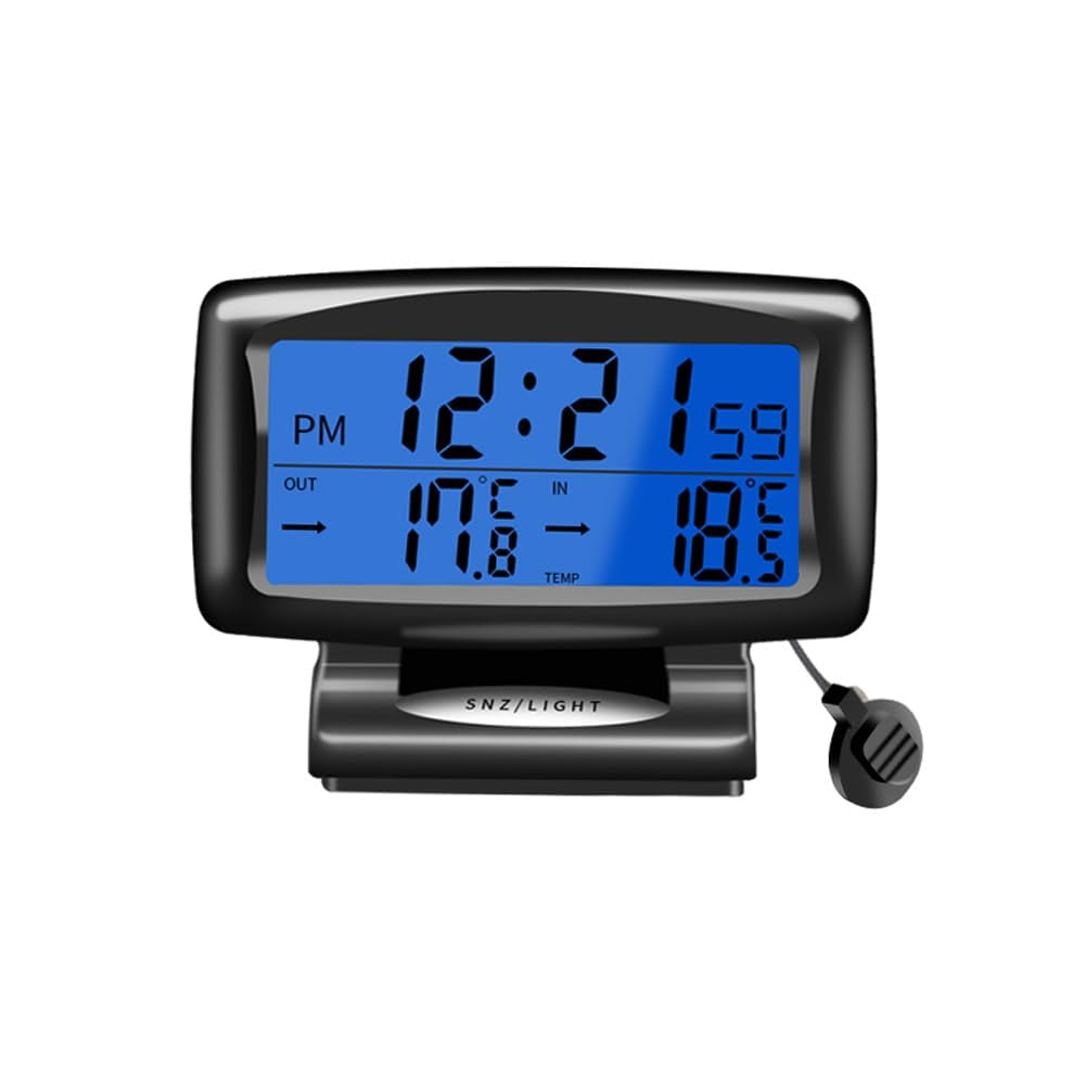 ZHAAGRJ Car Clocks and Temperature, with Blue Backlight, Car Dashboard ...