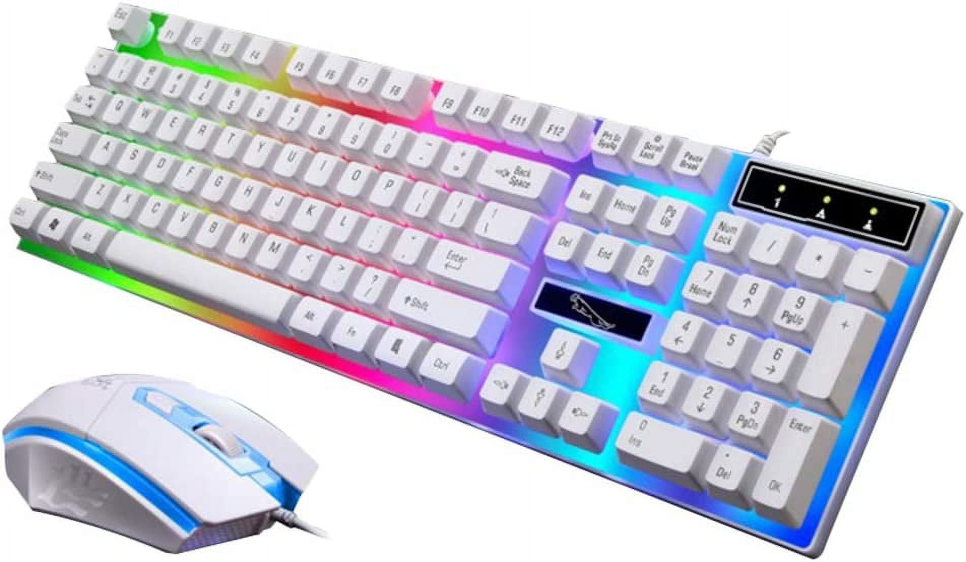 ZHAAGRJ Cool LED Backlit USB Ergonomic Gaming Mechanical Keyboard Gamer ...