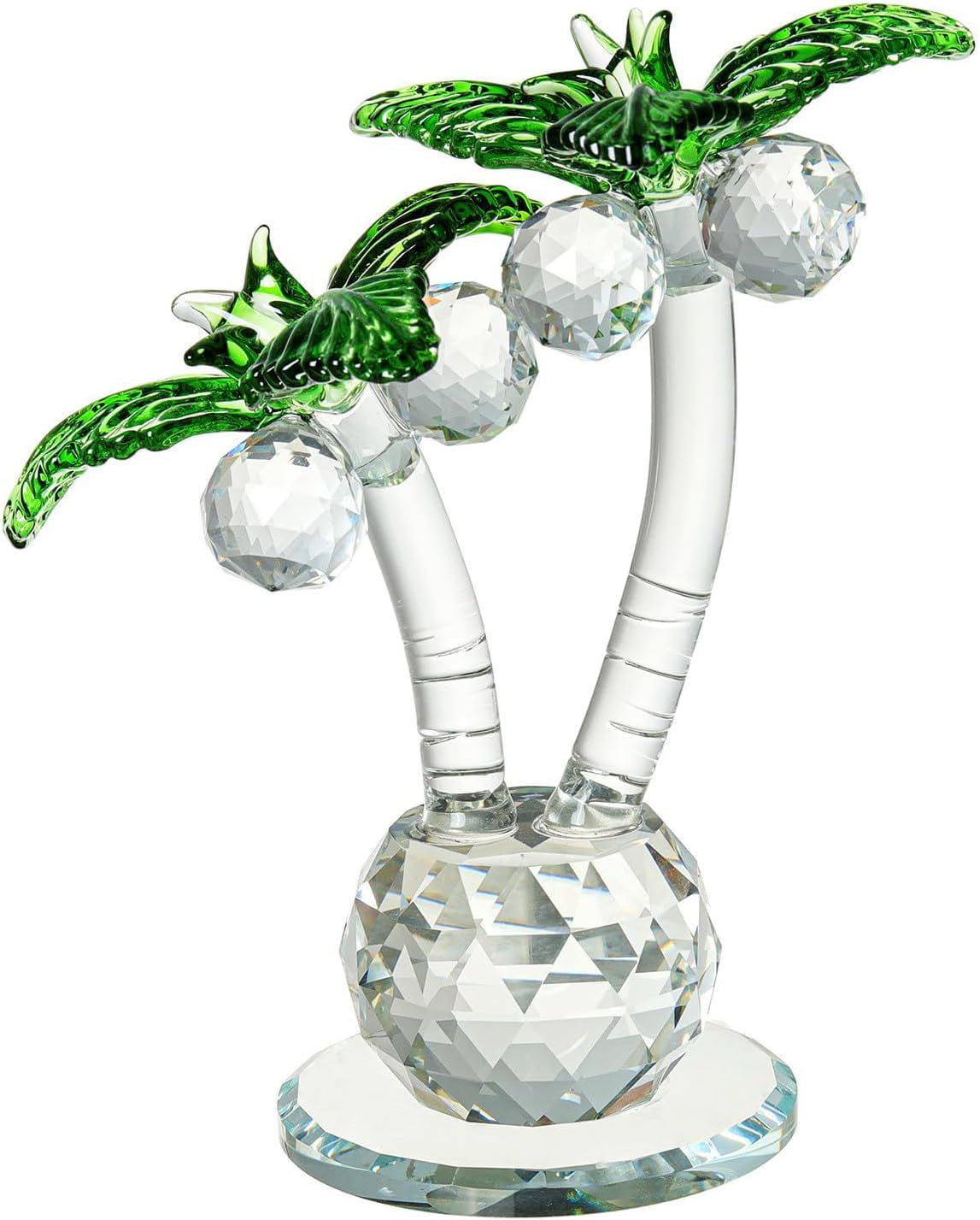 ZHAAGRJ Crystal Coconuts Tree, Glass Palm Tree Statue, Mini Hand Blown ...