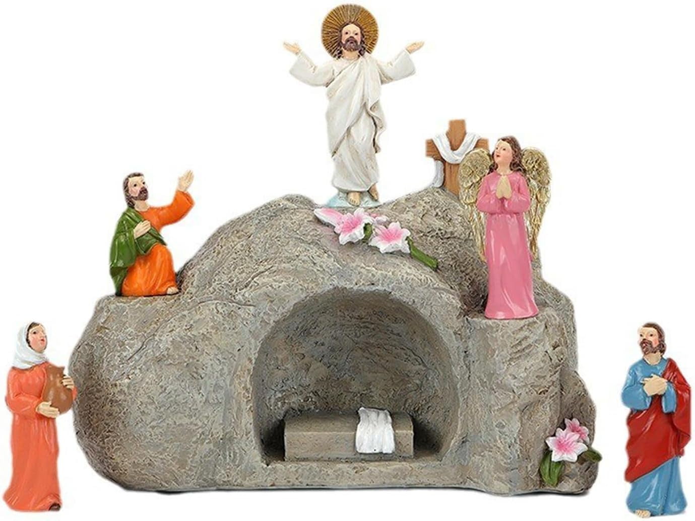 ZHAAGRJ Easter Resurrection Scene Set, Resin Jesus Resurrection Set ...