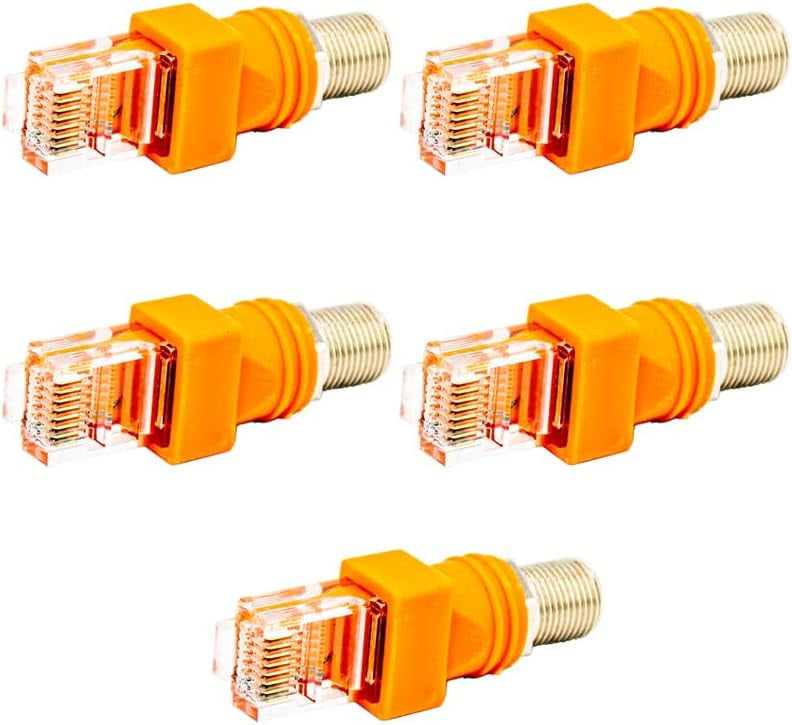 ZHAAGRJ F Female to RJ45 Male Barrel Coax Coupler Coaxial to Ethernet ...