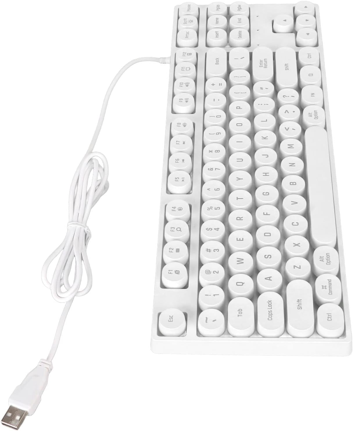 ZHAAGRJ Gaming Keyboard Wired Keyboard USB Round 87 Keys Colorful ...