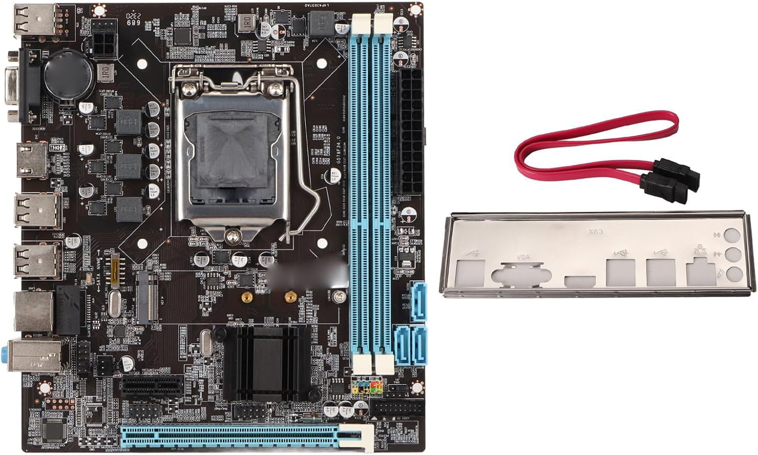 ZHAAGRJ H61 Mining Mainboard, LGA 1155 DRR3 16GB M.2 NVME NGFF ITX ...