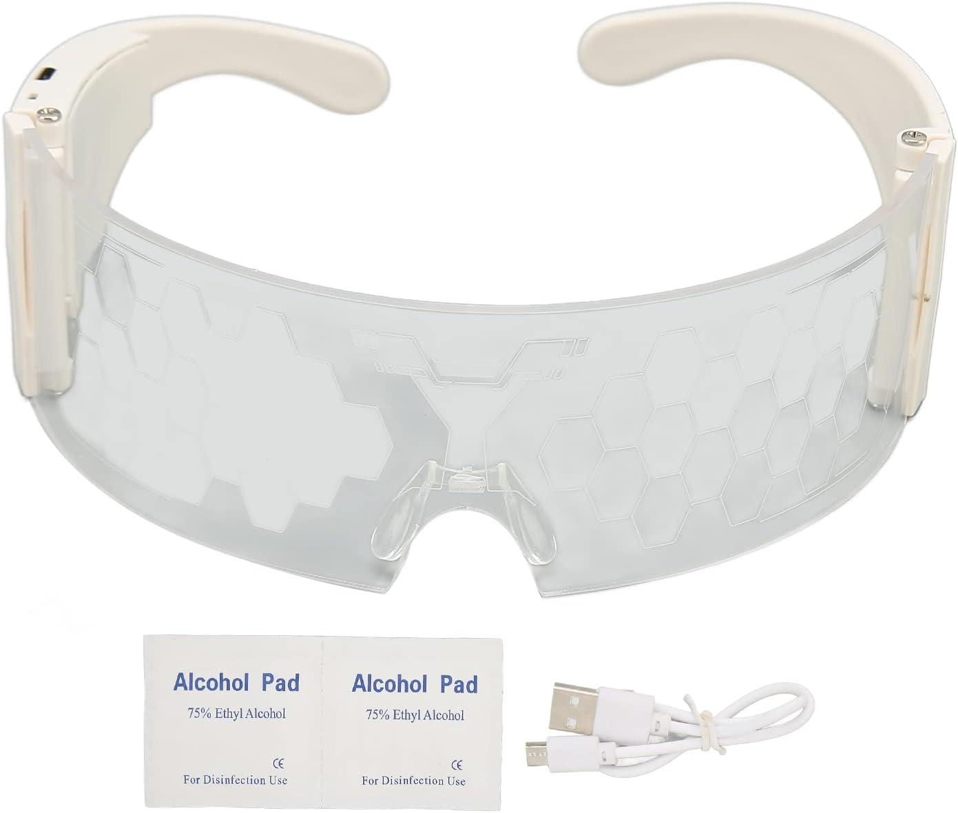 ZHAAGRJ Light up Glasses, 7 Colors LED Visor Glasses 4 Modes Honeycomb ...