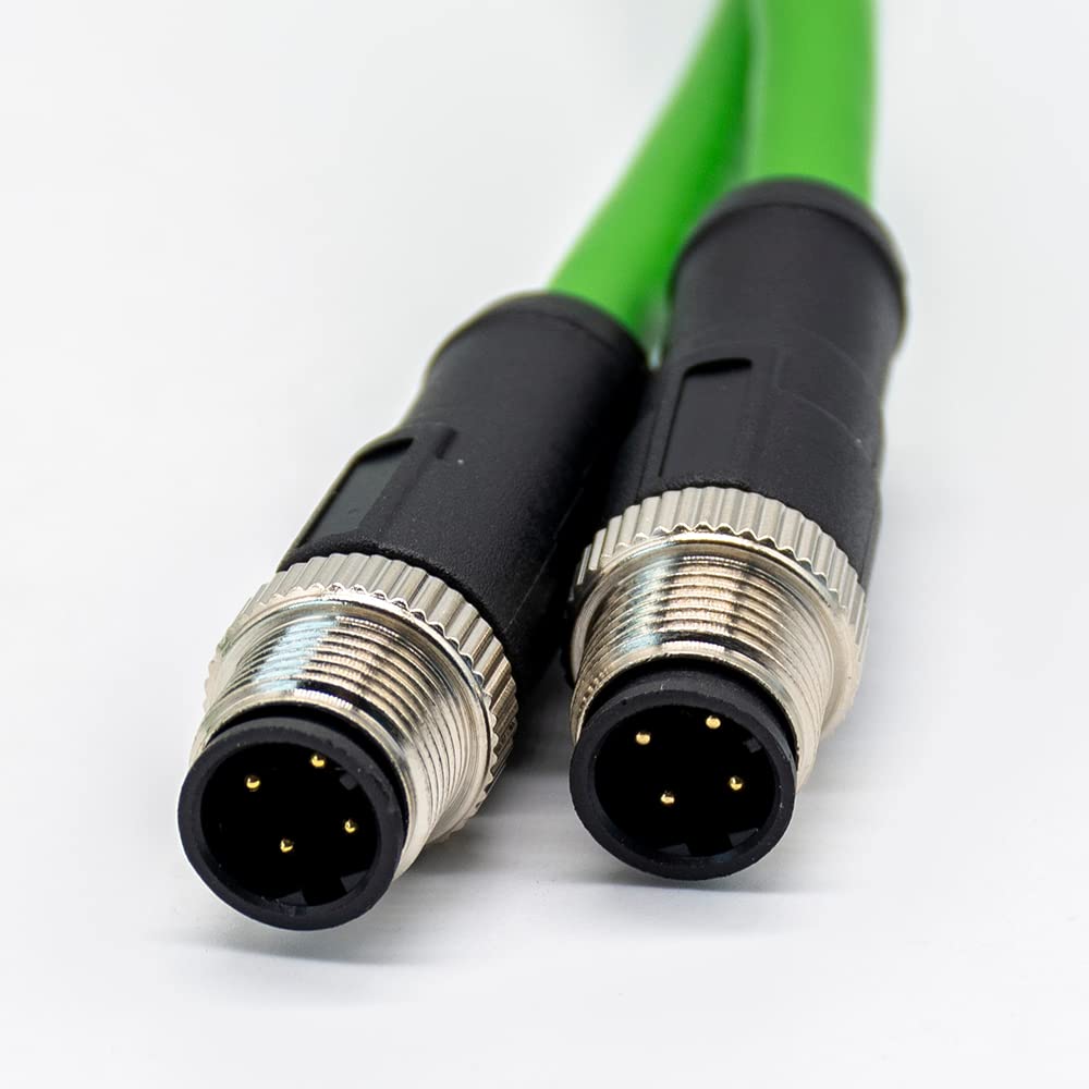 ZHAAGRJ M12 4 Pin Male to Male Double Ended Cable 4 Pin D-Code Straight ...