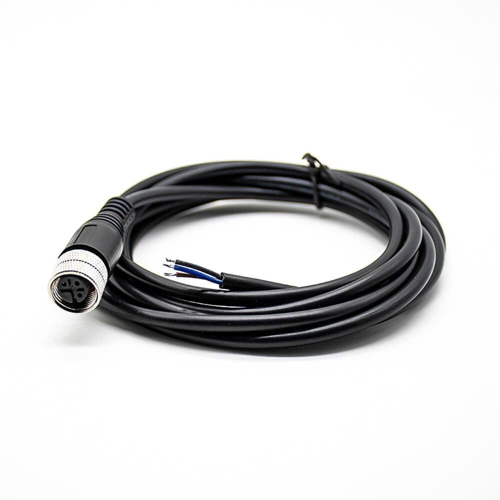 ZHAAGRJ M12 Cable A-Code Single Female Head Straight Connector Aviation ...