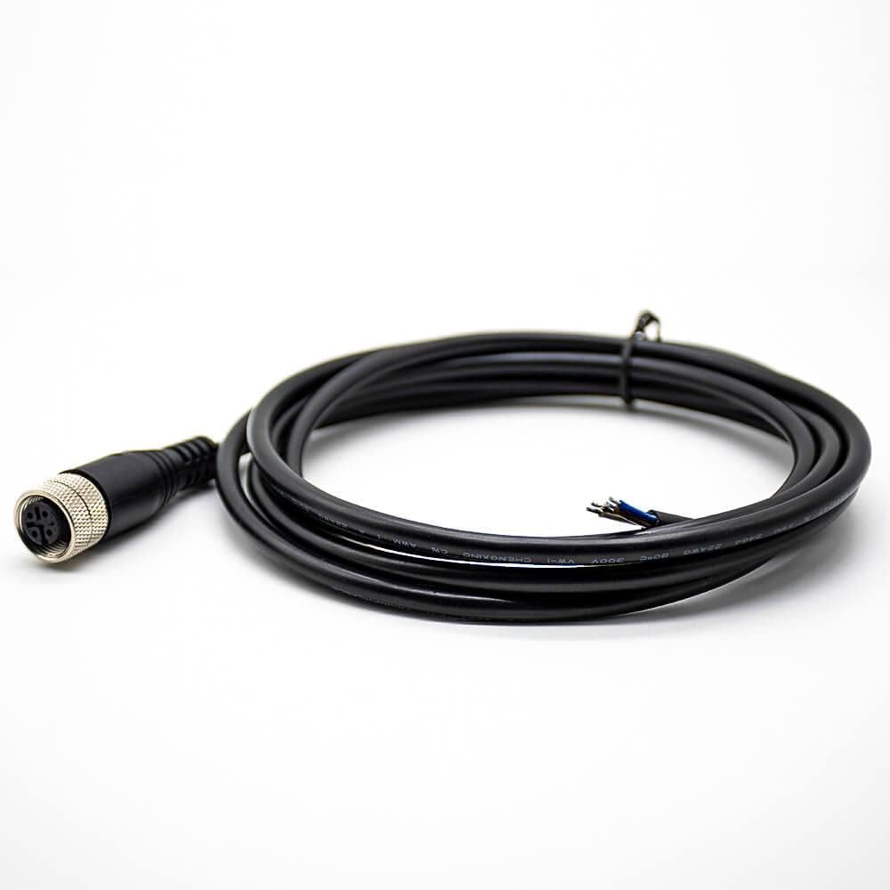 ZHAAGRJ M12 Cable A-Code Single Female Head Straight Connector Aviation ...