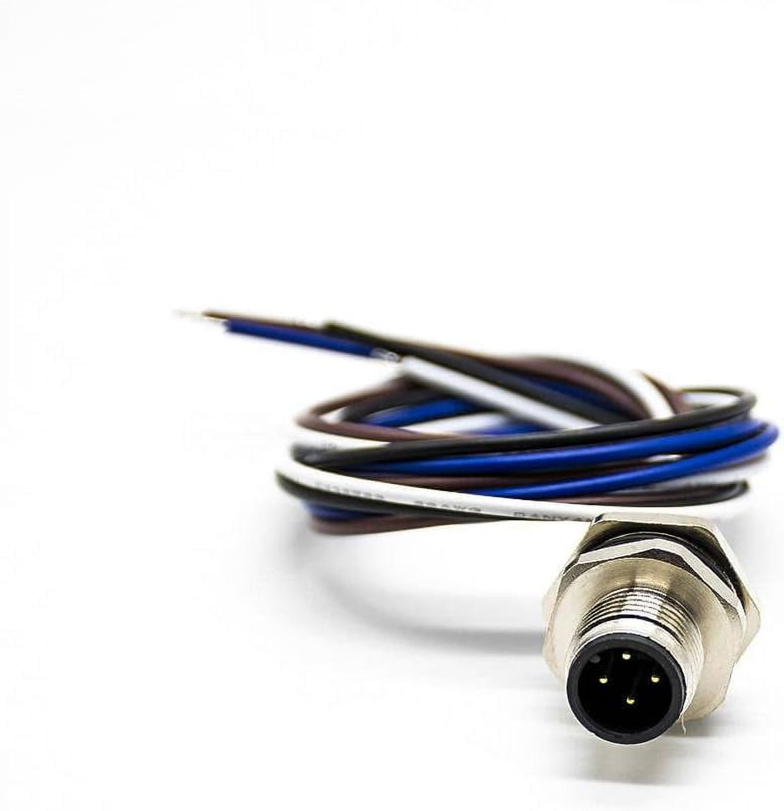 ZHAAGRJ M12 Connector 4 Pin Wiring 0.2M A Coded Aviation Plug 0.7ft ...