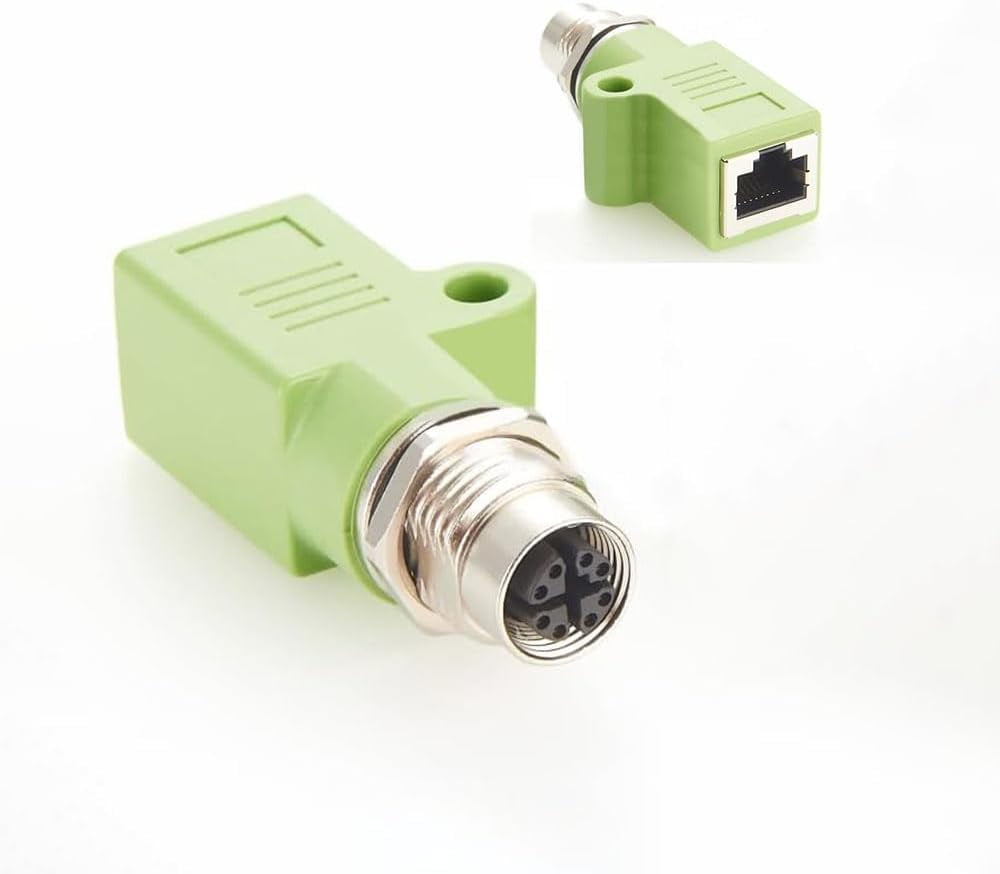 ZHAAGRJ M12 to RJ45 Bulkhead Adapter, 8 Pin to RJ45 Ethernet Cable ...