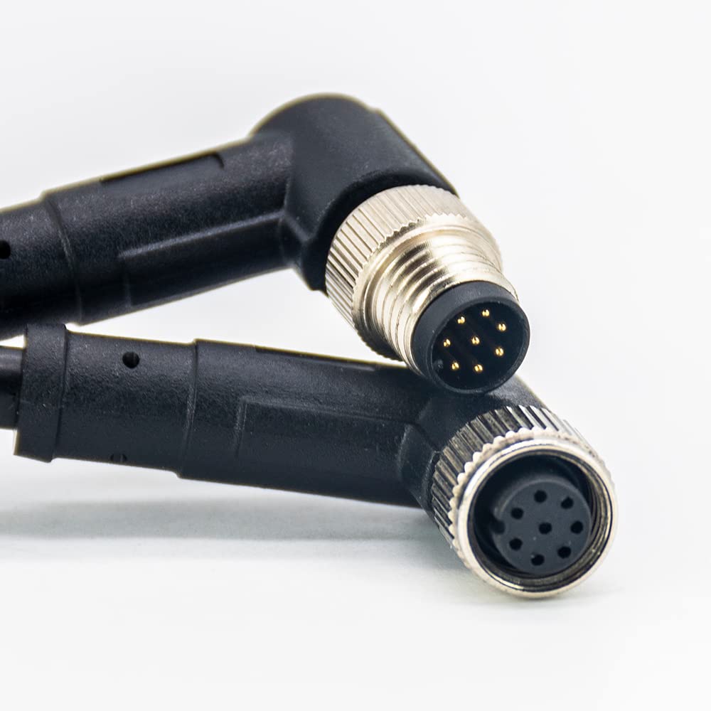 ZHAAGRJ M8 8 Pin Connector Cable Male to Female Right Angle A Code ...