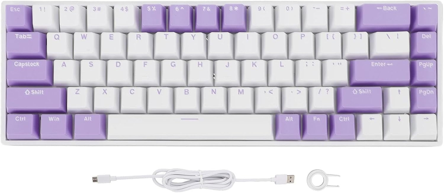 ZHAAGRJ Mechanical Keyboard, USB C Wired Gaming Keyboard, Blueberry ...