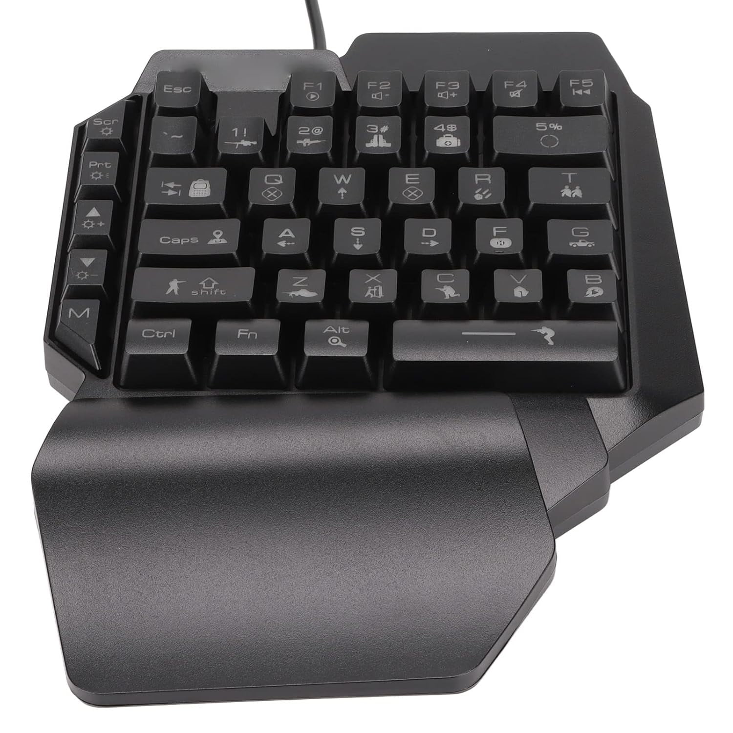 ZHAAGRJ One Handed Gaming Keyboard Luminous 39 Keys Ergonomic ...