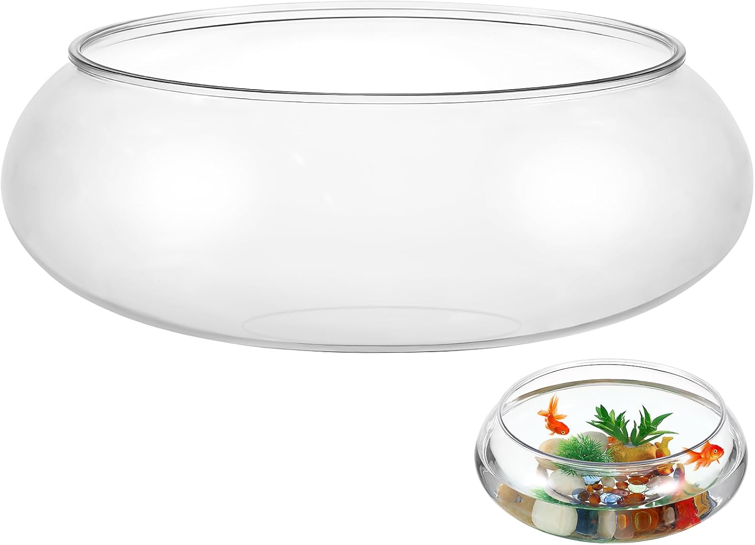ZHAAGRJ Plastic Fish Bowl Vase Round Crystal Clear Fish Bowl Aquarium ...