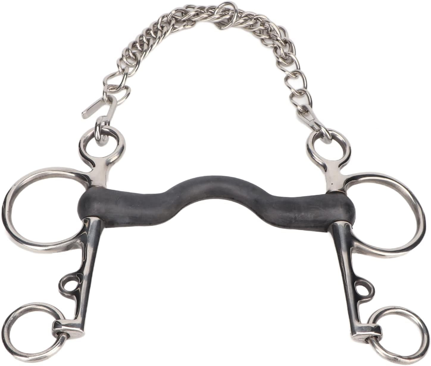 ZHAAGRJ Rubber Mullen Pelham Bit, Horse Chewing Mouth Roller, Stainless ...