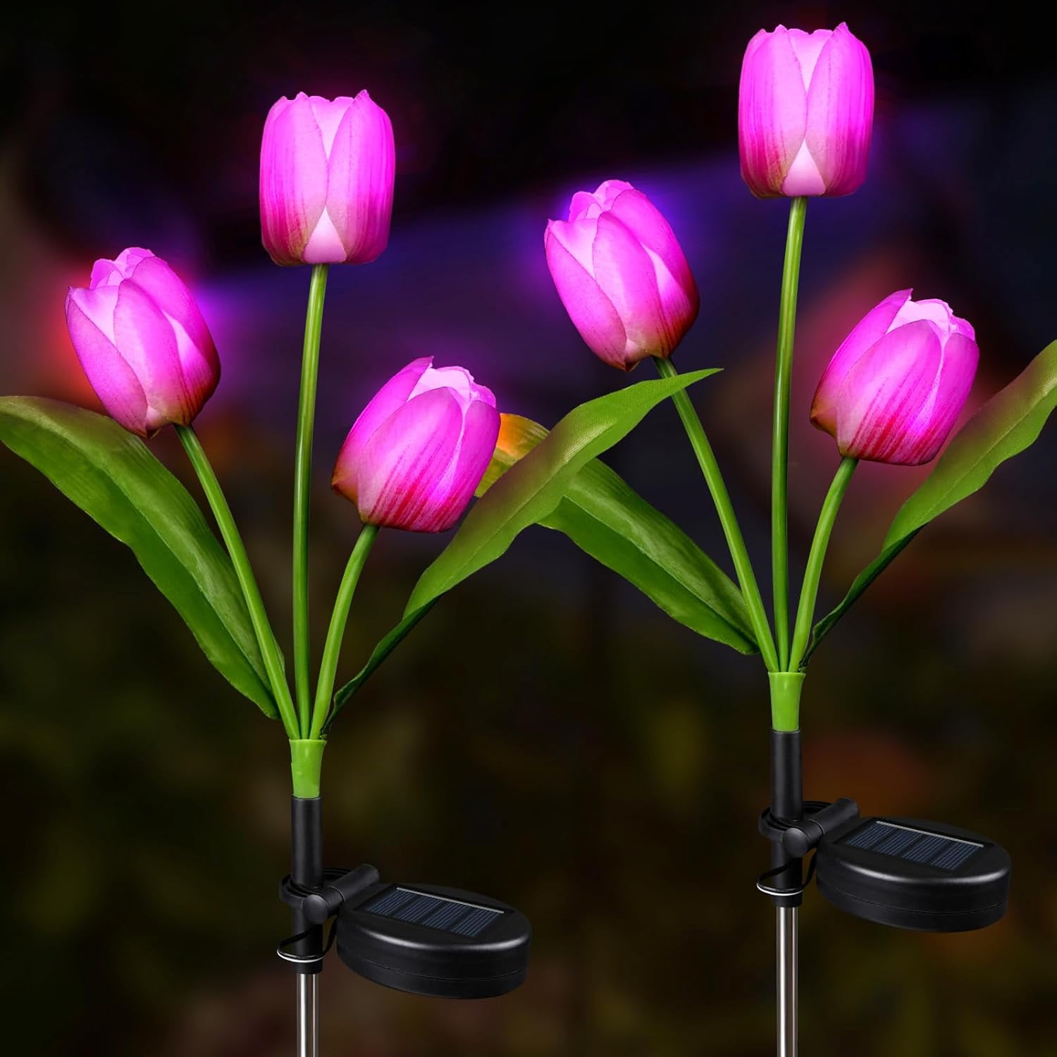 ZHAAGRJ Solar Flower Lights Outdoor, IP65 Waterproof Solar Tulip Lights ...