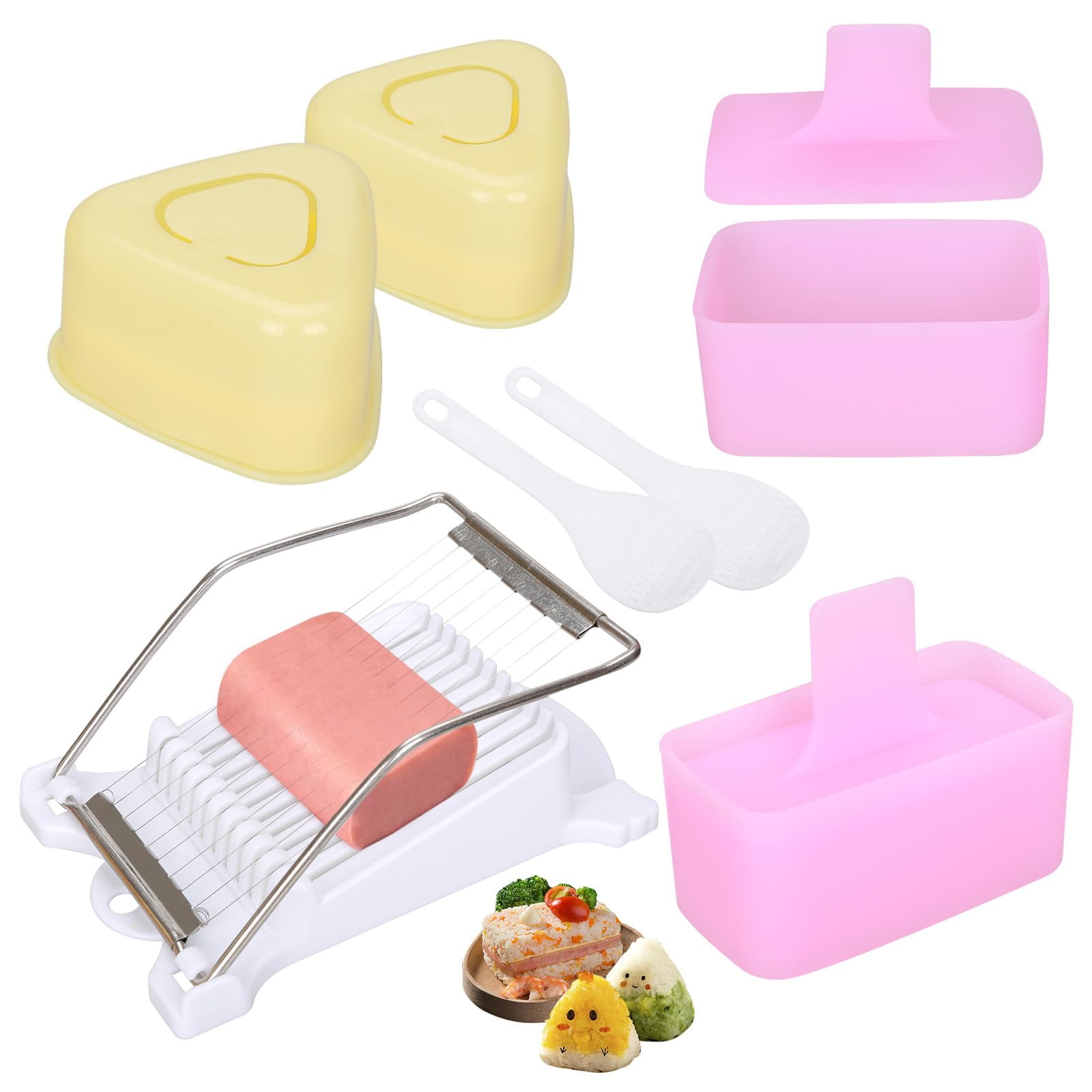 ZHAAGRJ Spam Musubi Mold Kit - 2 Onigiri & Triangle Rice Ball Molds ...