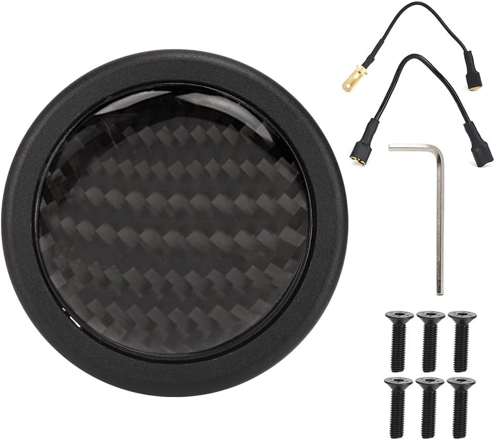 ZHAAGRJ Steering Wheel Button, Carbon Fiber Steering Wheel Horn Push ...